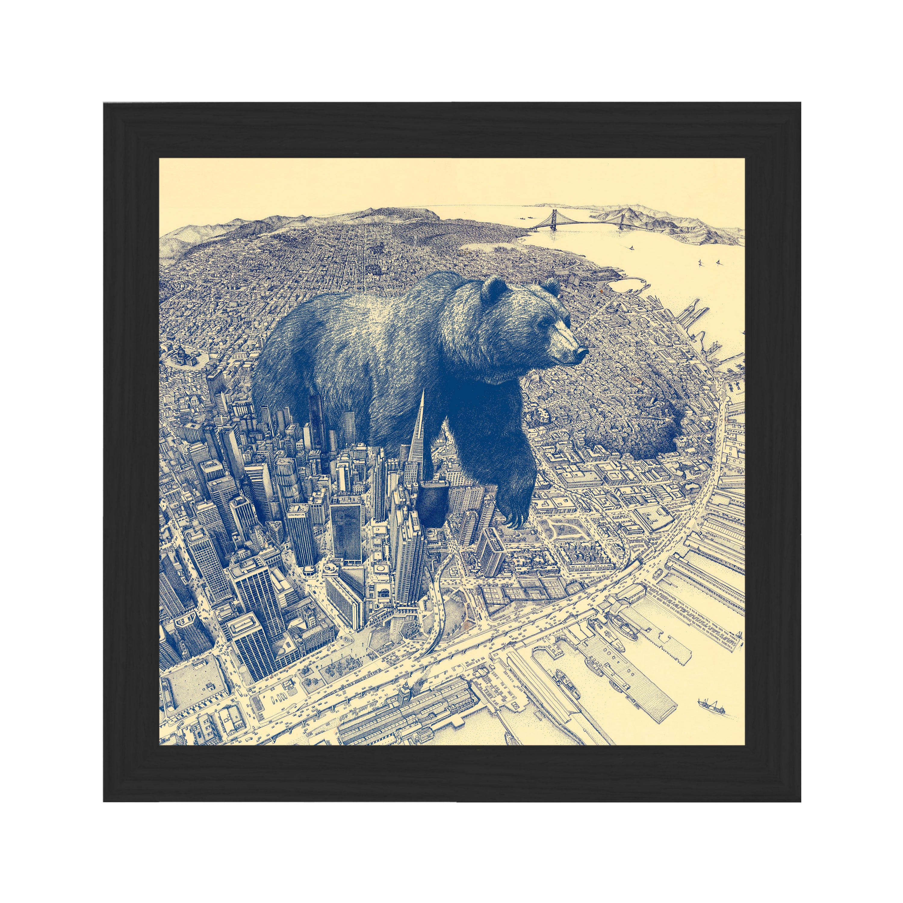 California Bear Collaged Map Art Vignette – Wendy Gold