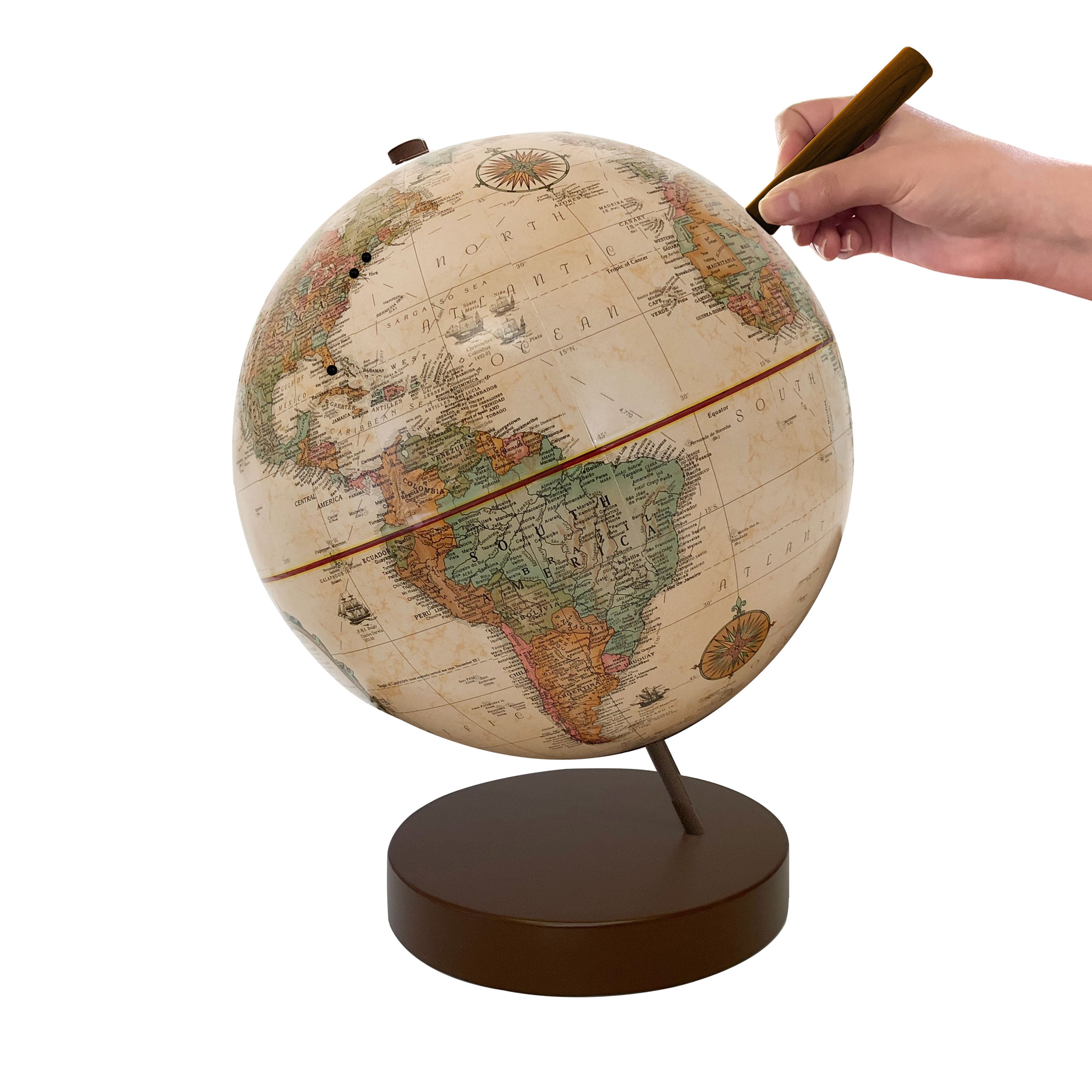 Push Pin Globe Antique Small, Travel Globe with Pins | Wendy Gold