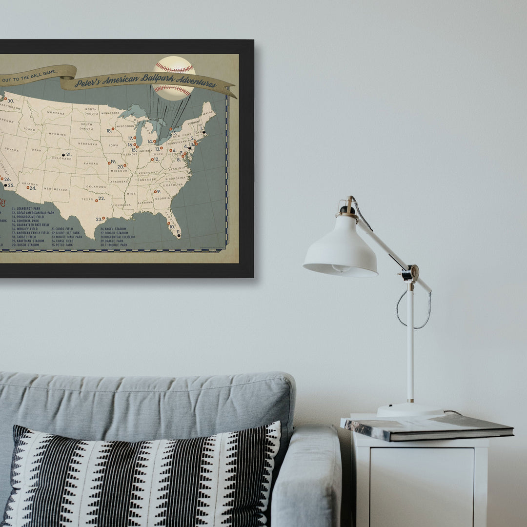 Baseball Stadium Scratch Off Map MLB Stadium Map, Baseball Stadium Map ...
